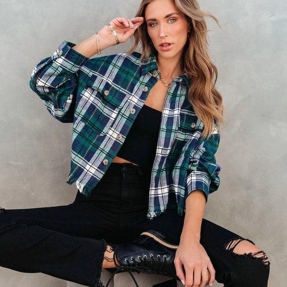 Vici | Tops | New Sporadically Cool Plaid Frayed Button Down Top | Poshmark